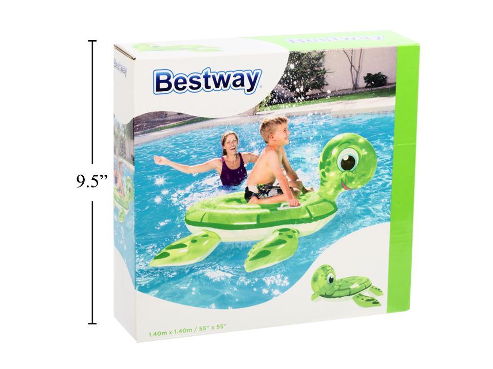55"x55" Inflatable Turtle Ride-On w/Handles, col. box., (3yrs+)