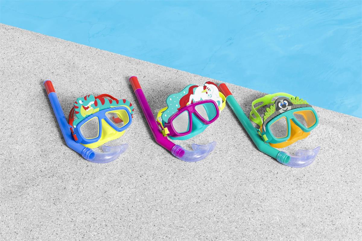 AquaPals Snorkel Mask set, 3/c, clam pack