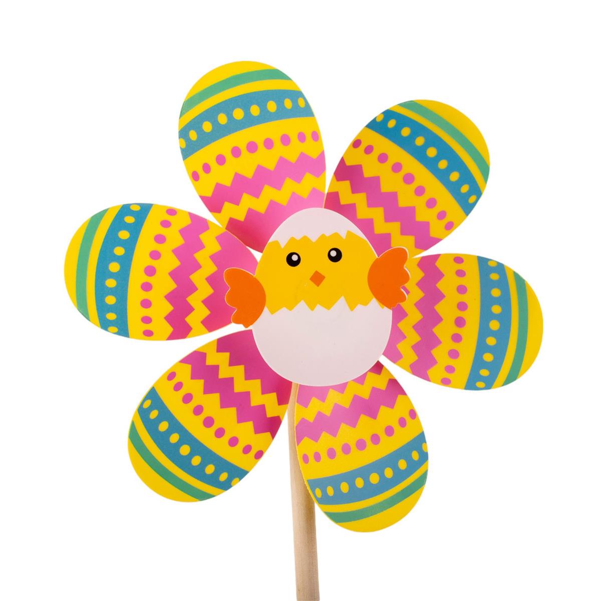 Easter 8"x21.65" Flower Pinwheel 2asst.,tag