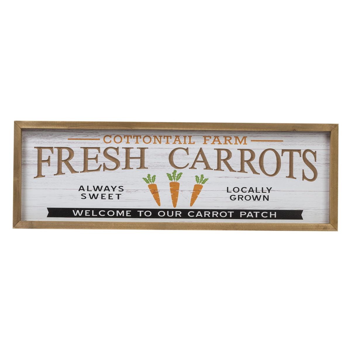 Easter 24"x8" MDF "FRESH CARROTS" Plaque, upc