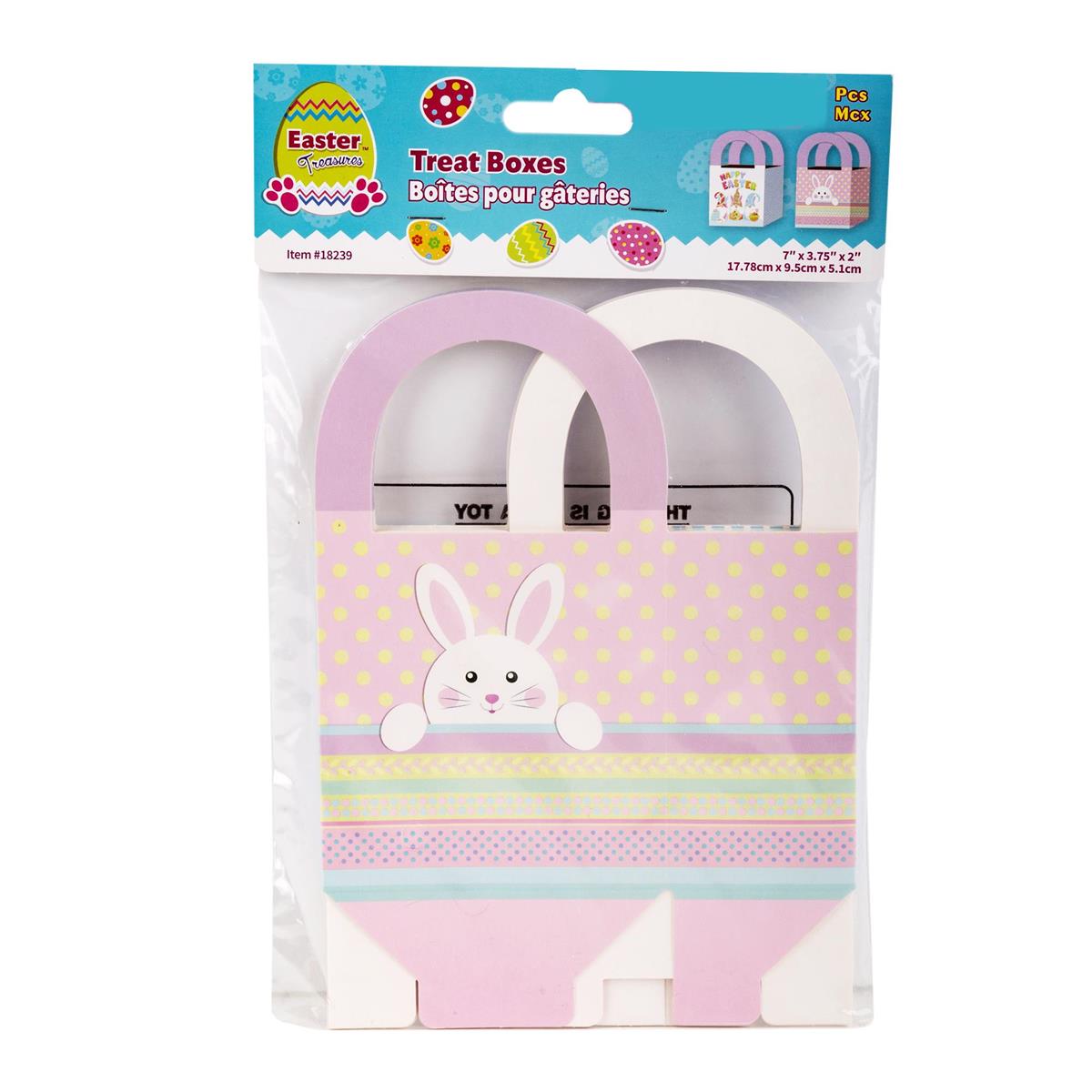 Easter 6pk Foldable Paper Treat Boxes, 2/S, 7"x3.75"x2", pbh