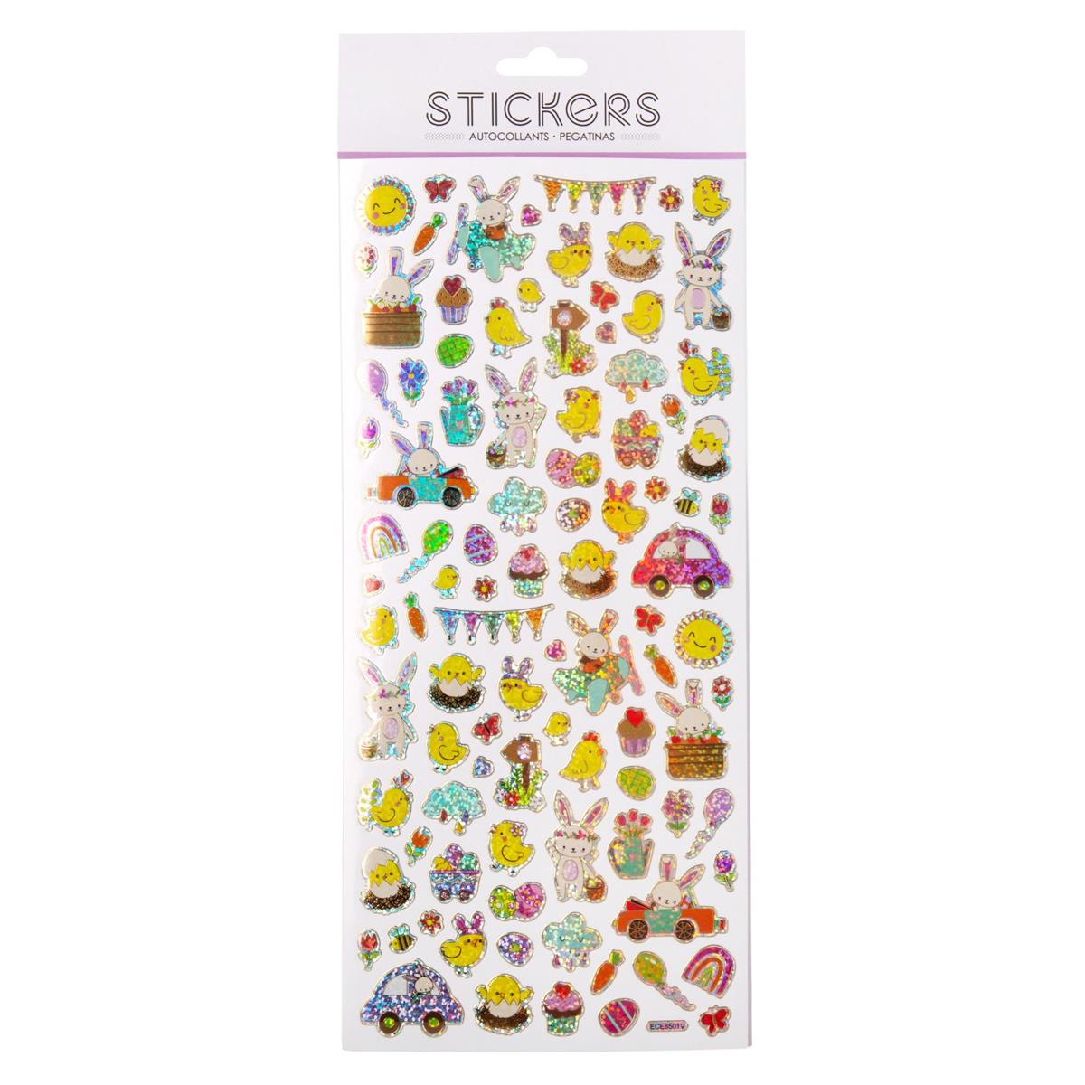 Easter Golden Outline Laser Stickers,polybag w/insert card