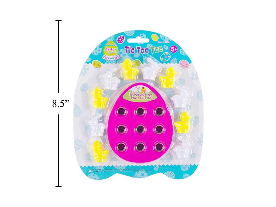 Easter 11pcs Chick and Rabbit Egg Shaped Tic-Tac-Toe Game, b/c