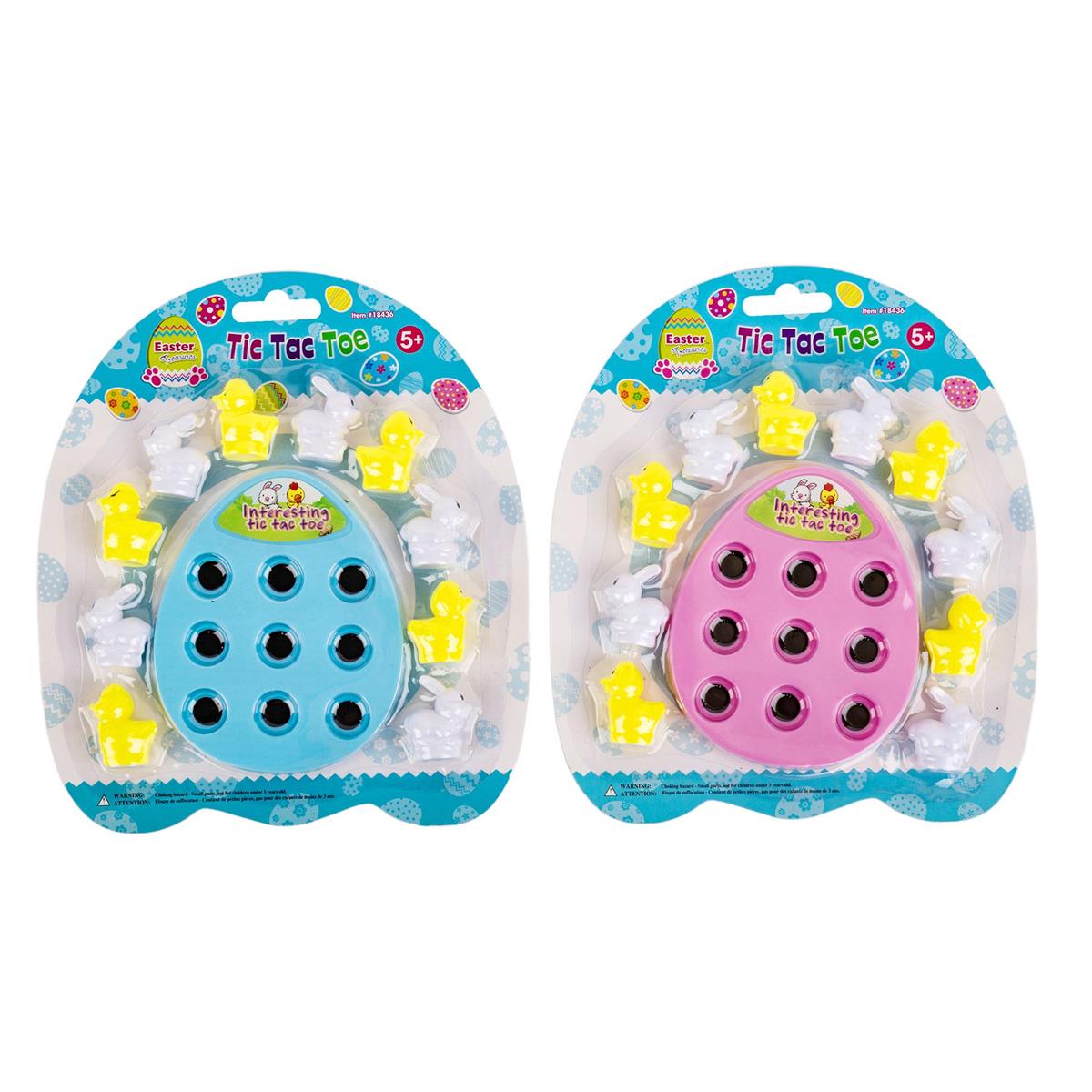 Easter 11pcs Chick and Rabbit Egg Shaped Tic-Tac-Toe Game, b/c
