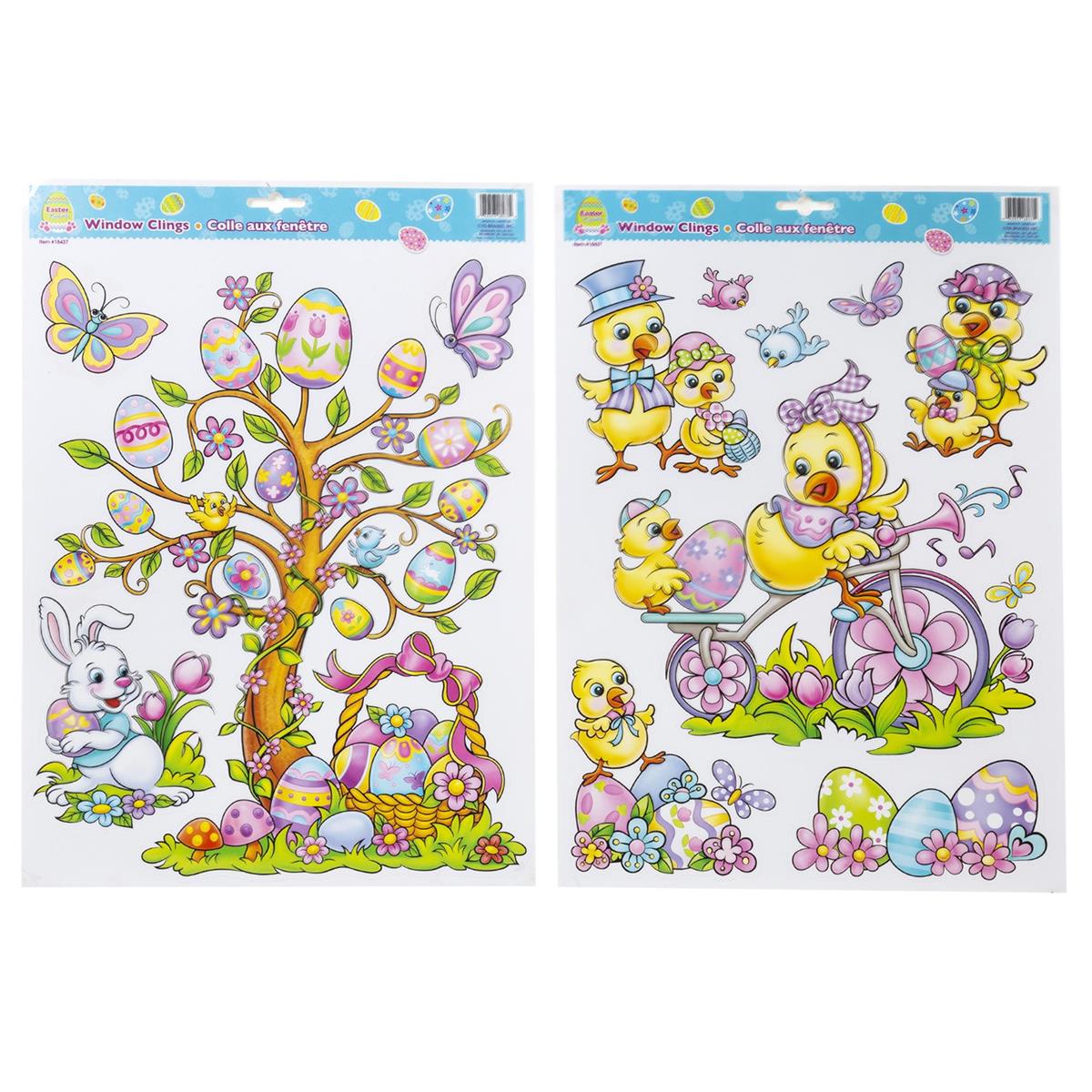 Easter Window Clings, 4 Styles, header, 16"x12" (LK96568)