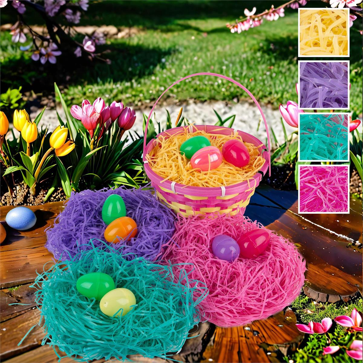 Easter 2oz. Grass-Solid Colours, 4asst.,Polyester,Printed Polybag