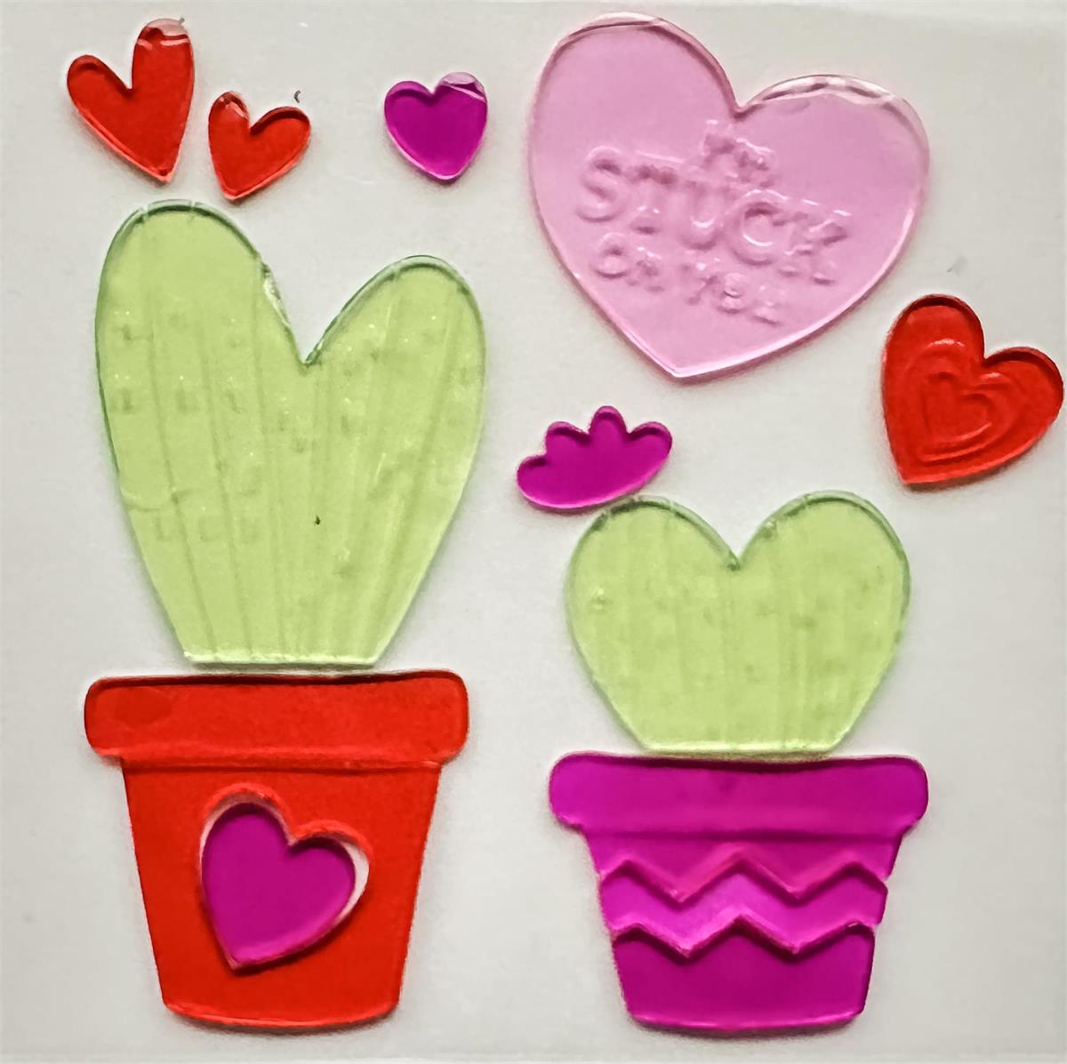 V'tines 8"x8" Window Gel Clings 2asst.,pbh