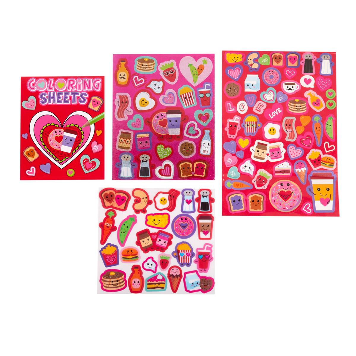 V'tines 100ct Stickers w/ 4 Colouring Sheets,pbh