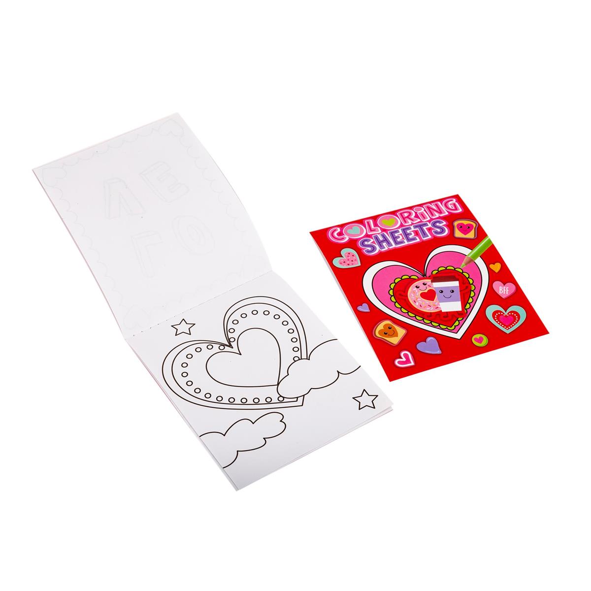 V'tines 100ct Stickers w/ 4 Colouring Sheets,pbh