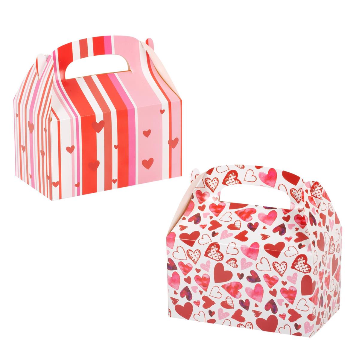 V'tines 2pk Foldable Treat Boxes, 2asst. Designs, 6.3"x3.7"x3.7", pbh