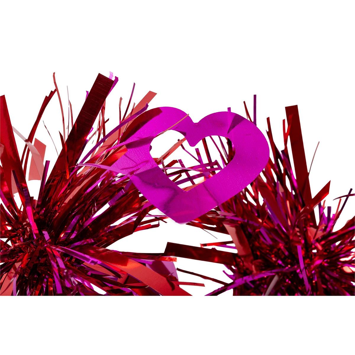 V'tine Tinsel Flower Pick, 18"x5.9", cht