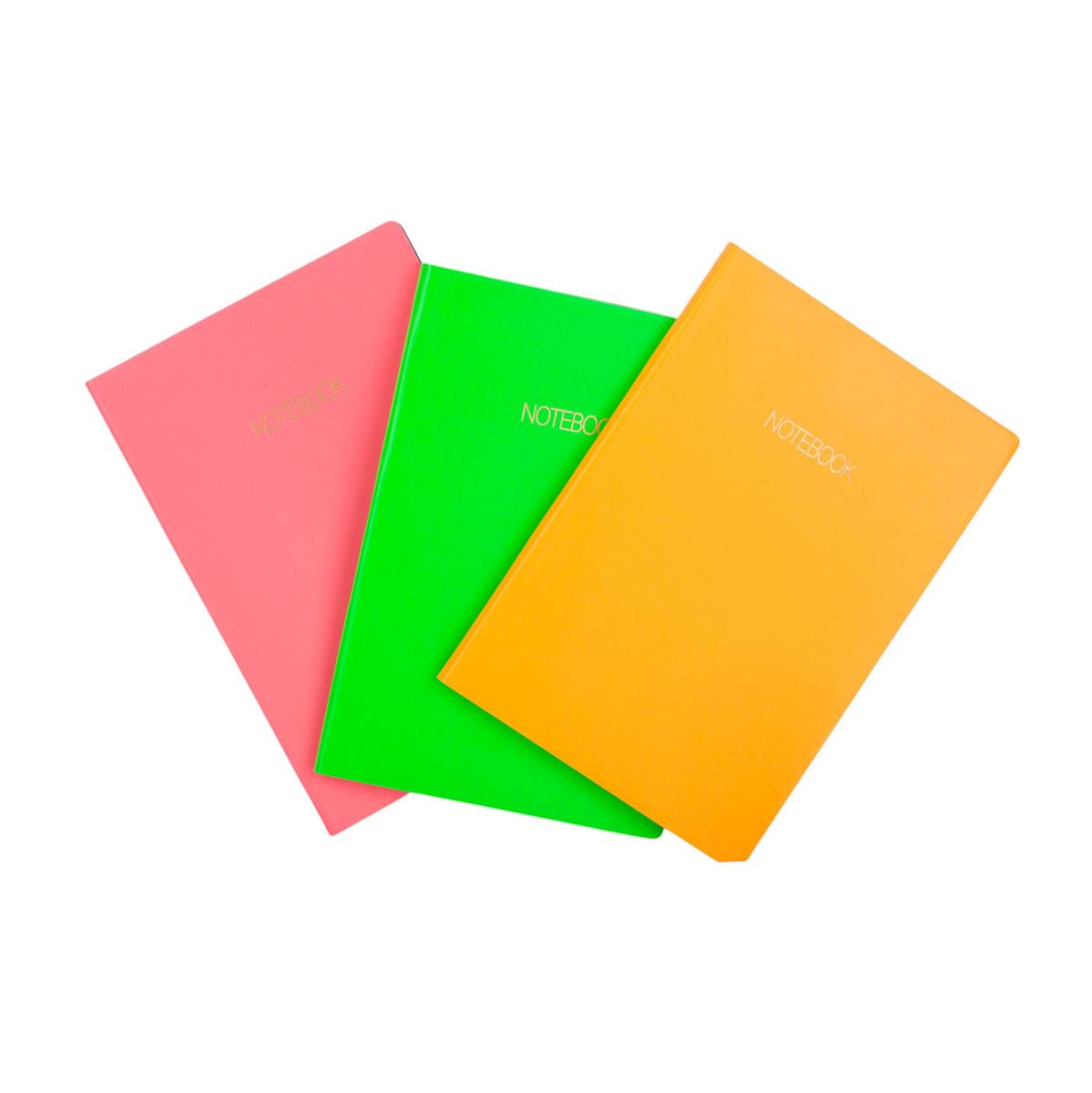 3-Neon color soft cover Notebook 14.5x21cm 80s