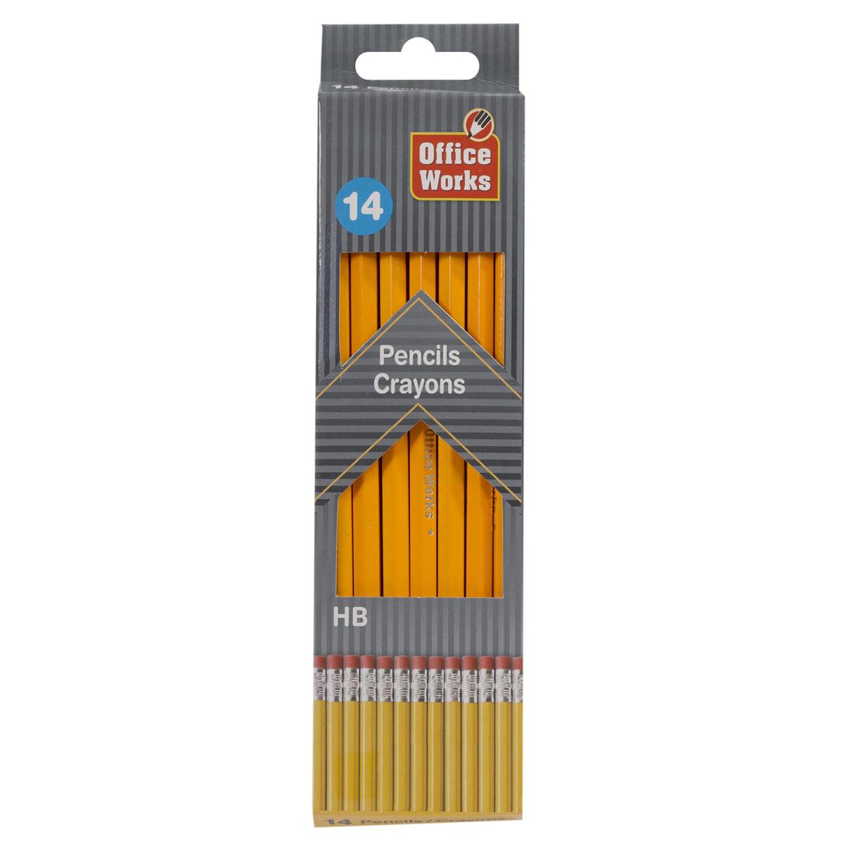 O.Wks. 14-pc. HB Pencil with Eraser w/box (A192222)