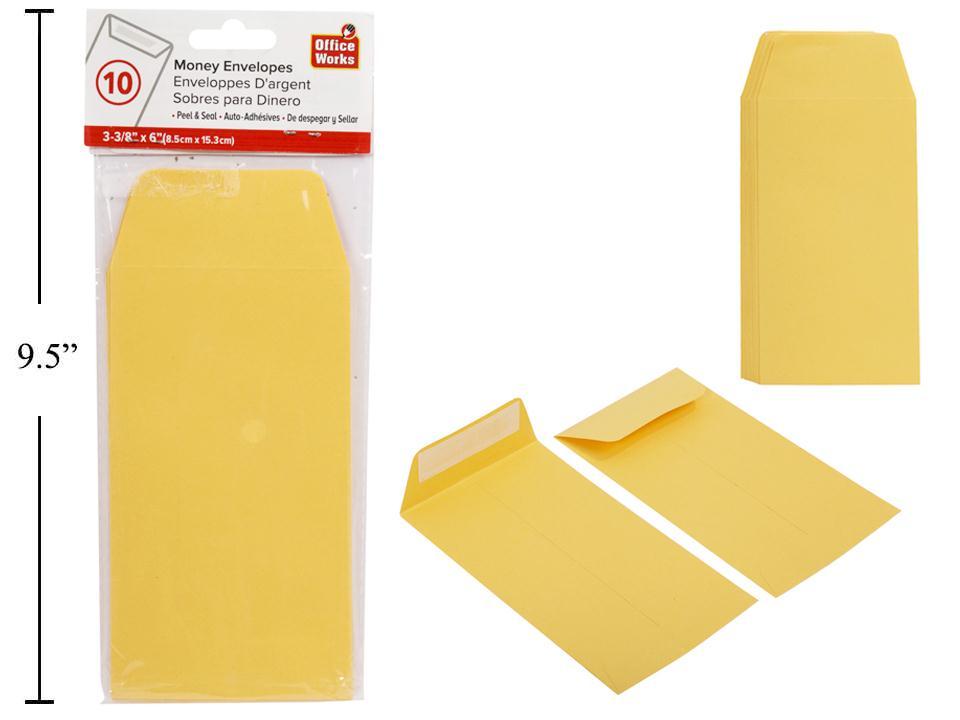O.WKs. 10-pc Peel & Seal Money Envelope