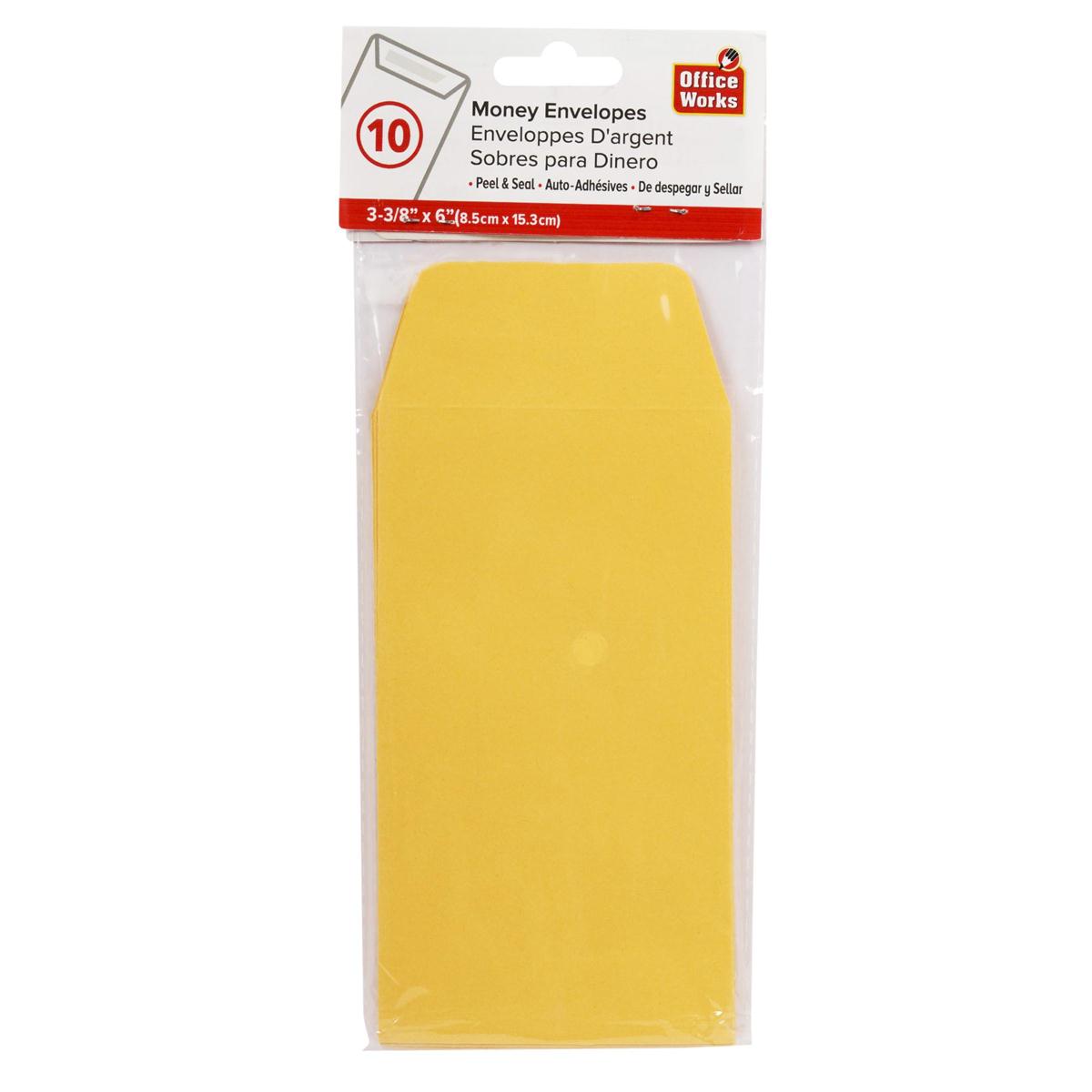 O.WKs. 10-pc Peel & Seal Money Envelope