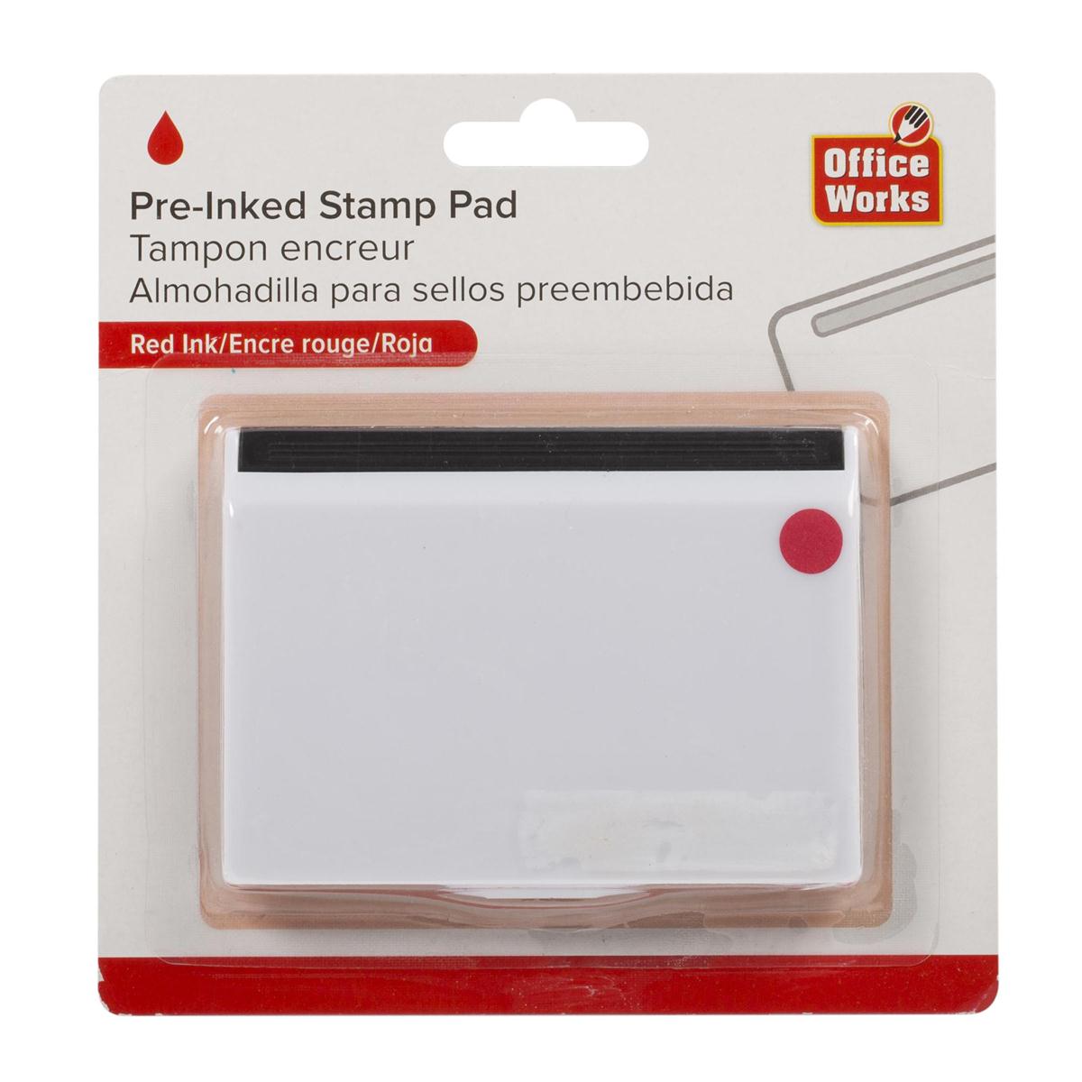 O.WKs. Pre-Inked Stamp Pad, 3 Col. 12 Blk, 8 Blue, 4 Red