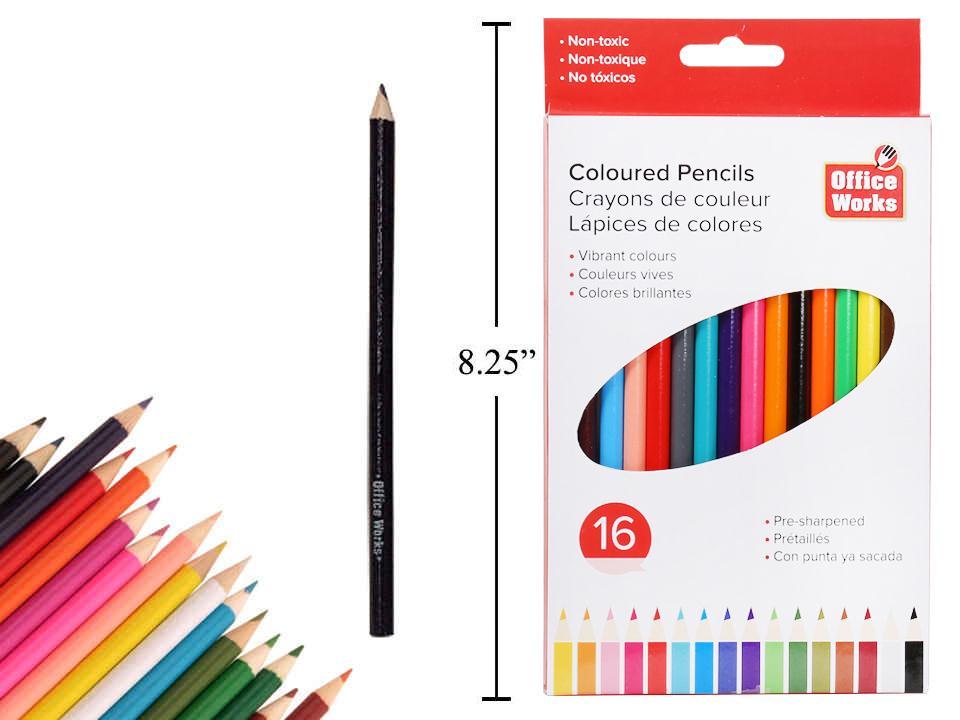 O.WKs. 16-pc Colouring Pencils, window box