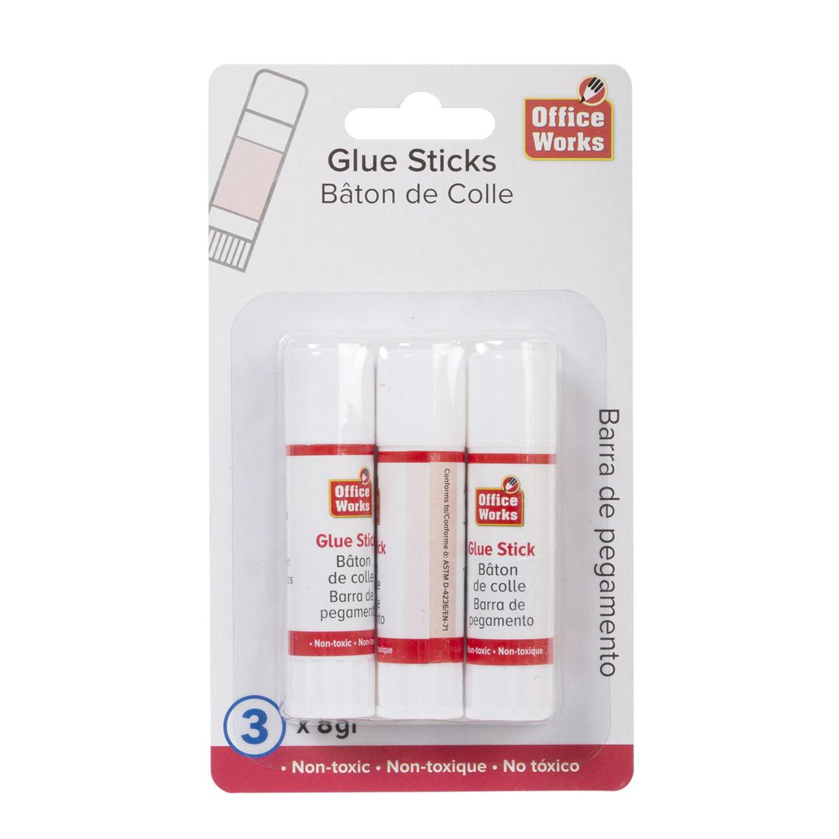 O.WKs. 3-pc 8-gram Glue Sticks, b/c (A199763)
