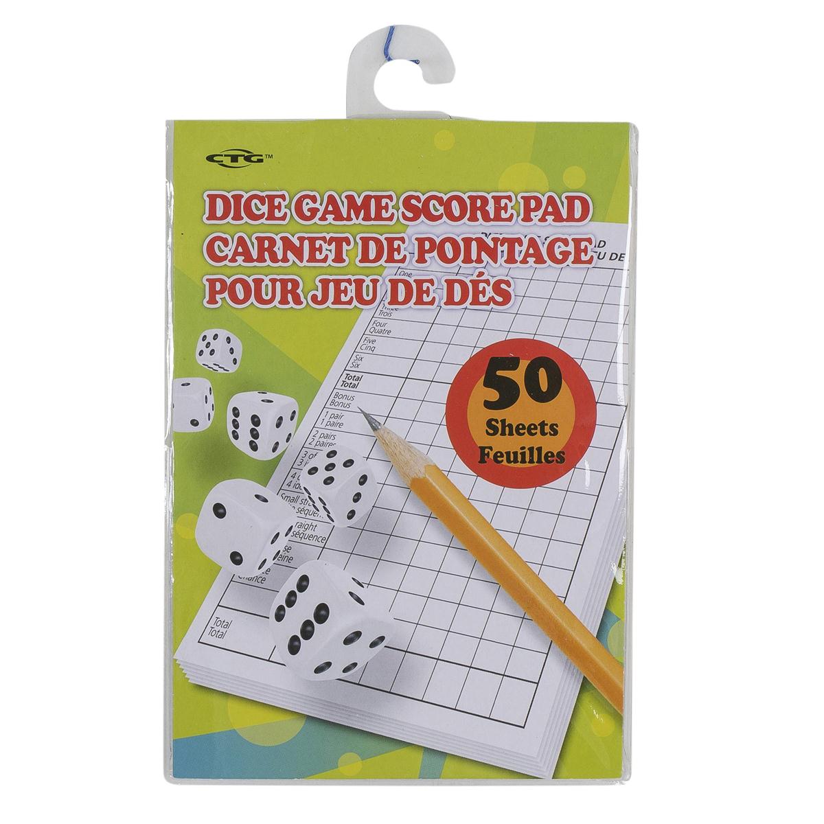 Dice Game Score Pad, J-Hook (P896714)