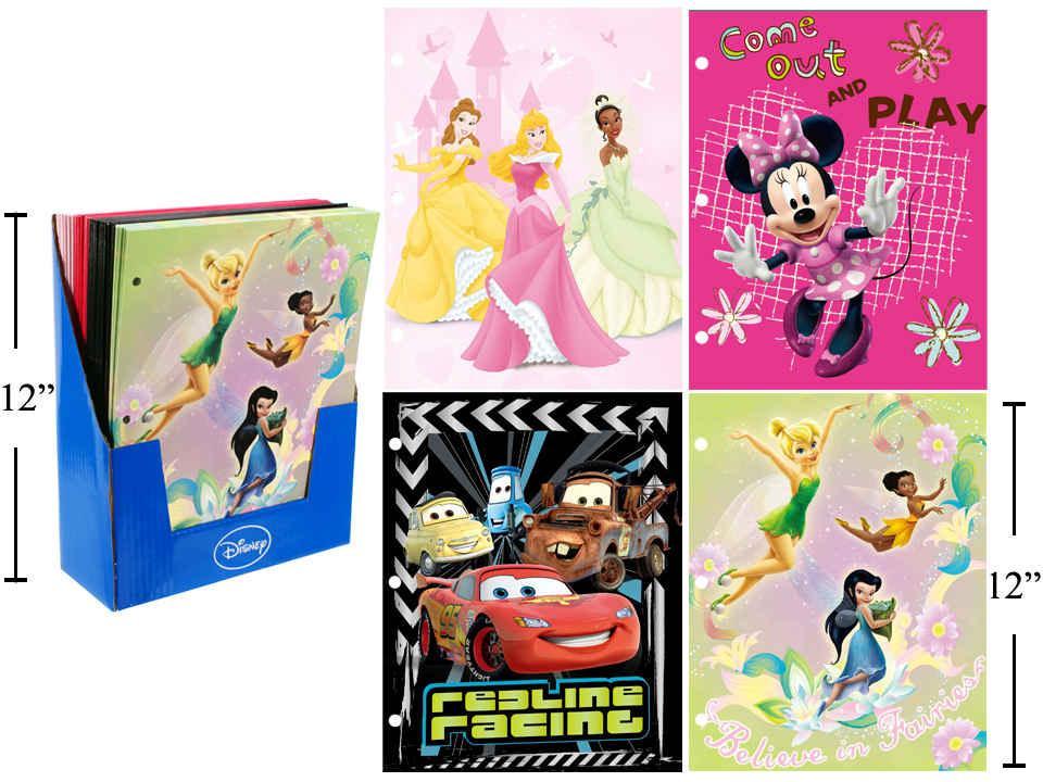 Disney 3 Holes Letter Size Folder, 2 Pockets, 4 Styles, 36/dsp