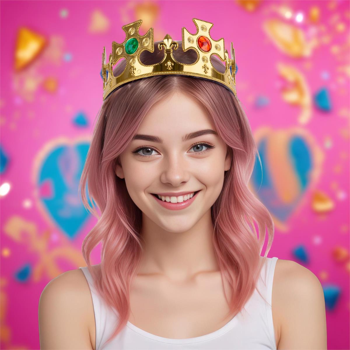 Party Gear Plastic Gold/Silver King Crown, 2asst., pbh