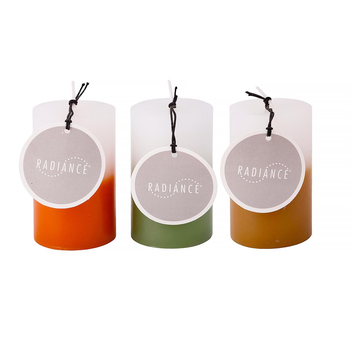 Radiance 2-Tone Mini Pillar Candle , 2"Dx3.15"H, 3/c, Unscented