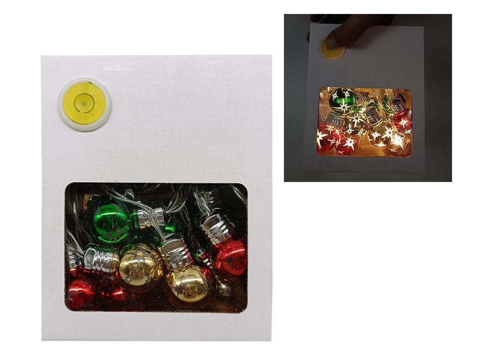 Deco N. B/O 10 LED Ornament Ball String Lights, 8', try me box