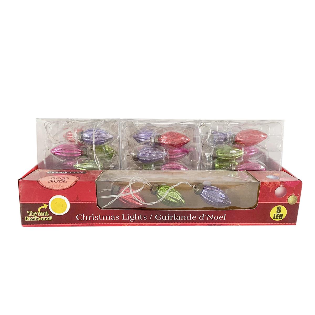 Deco L. 8 LED B/O 6' Mercury String Lights, 3 Mode, Timer, 9/dsp