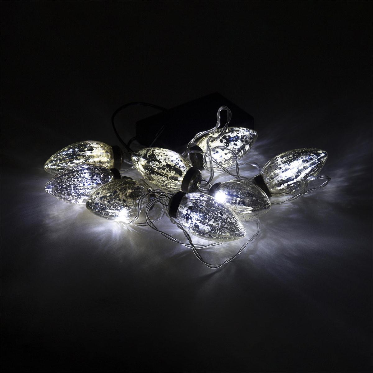 Deco L. 8 LED B/O 6' Mercury String Light,2/c,3Mode,Timer, 9/dsp