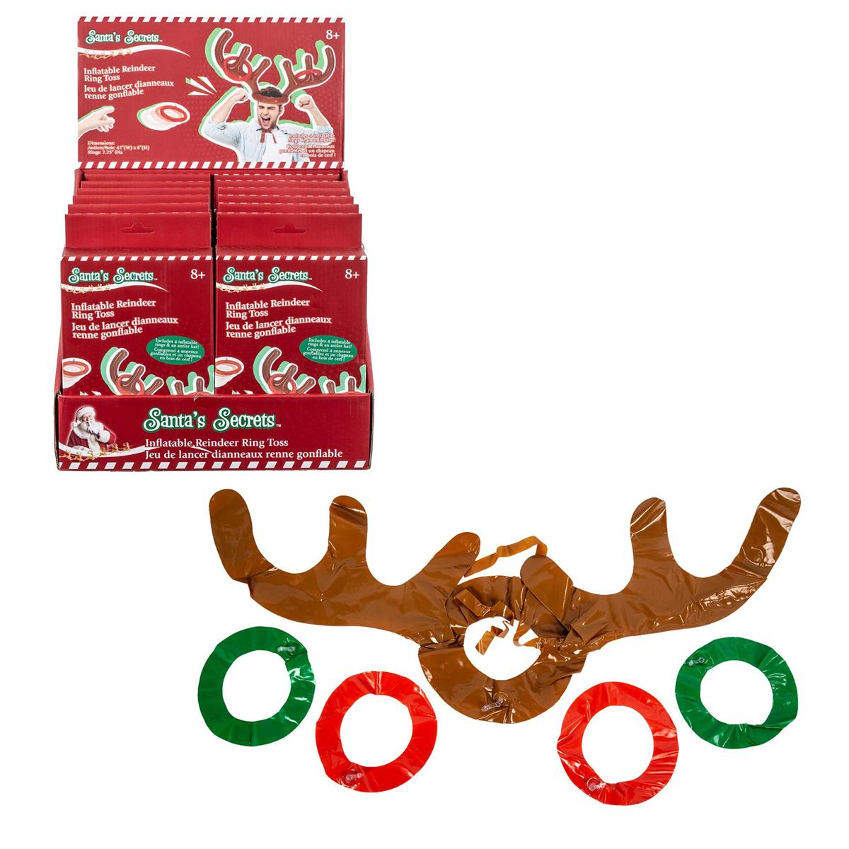 Inflatable Reindeer Ring Toss, peggable colour box, 12/dsp