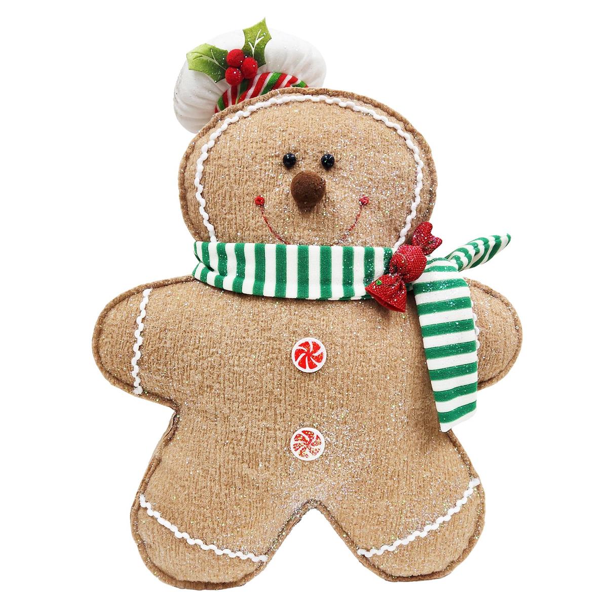 Deco N. Gingerbread Man Decoration Plush, 17x19x3", cht