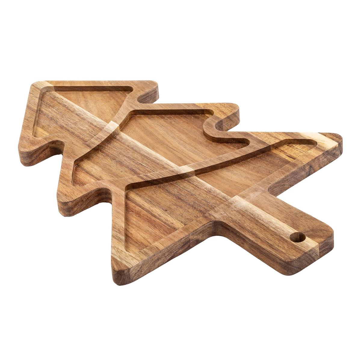 S.Secrets Acacia Wood Snacks Serving Tray, 9.5x14", cht