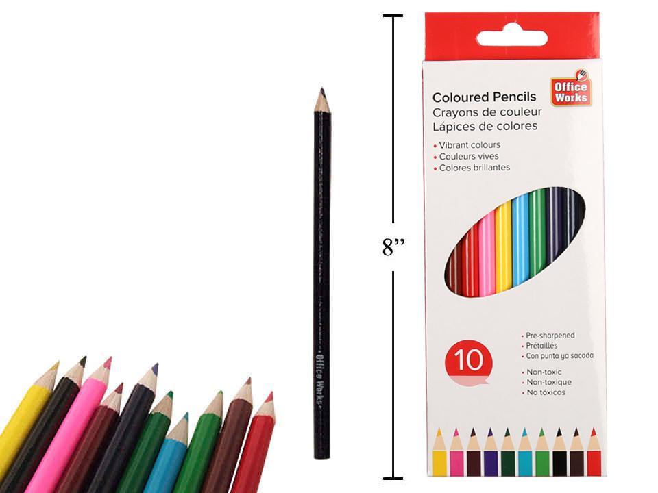 O.WKs. 10-pc Colouring Pencils, window box