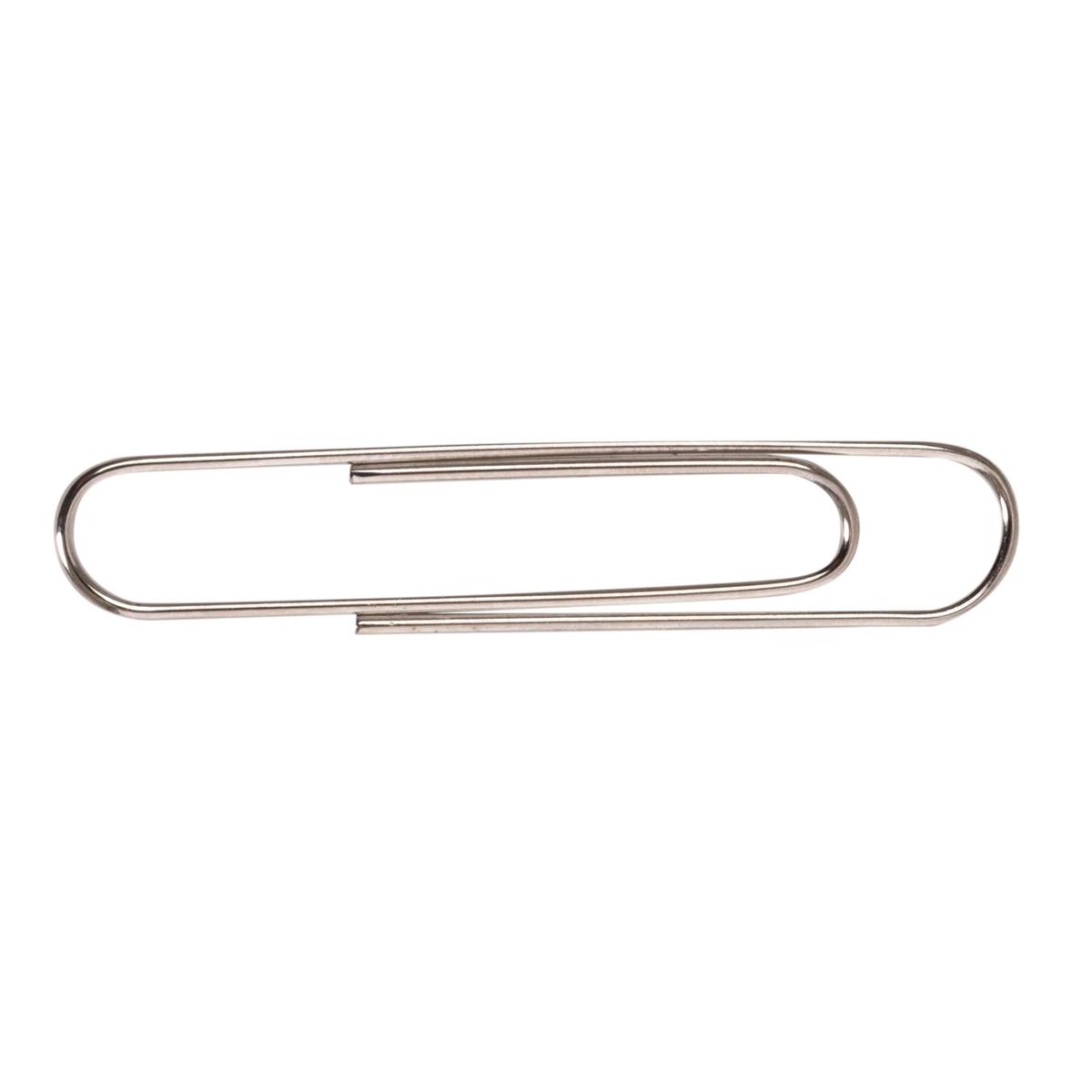 O.WKs. 80-pc Metal Paper Clips, 50mm, clam pack w/ header