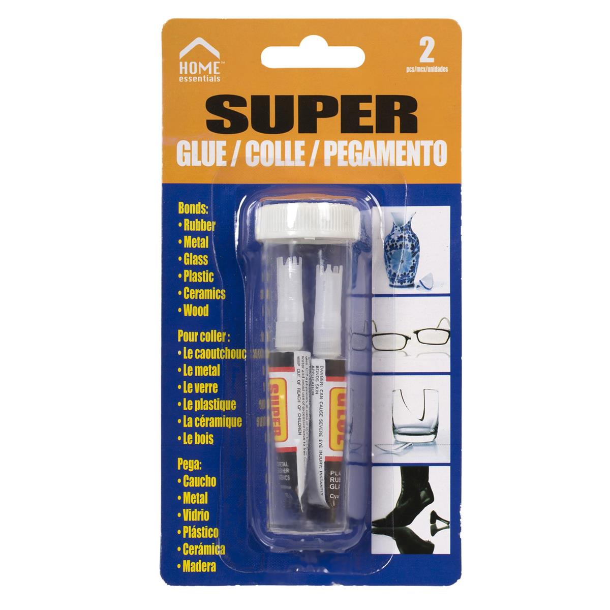 H.E. 2-pc Super Glue w/Safety Tubes , b/c, 3g/tube