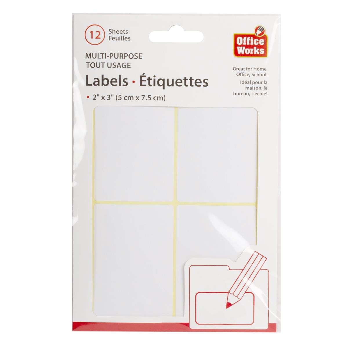 O.WKs. Multi-Purpose Label, 12sh, 48pcs 50x75mm,PBH