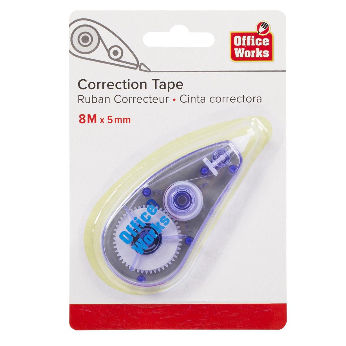 O.WKs. Correction Tape, 2 Colours, 8m(L) x 5mm(W), b/c