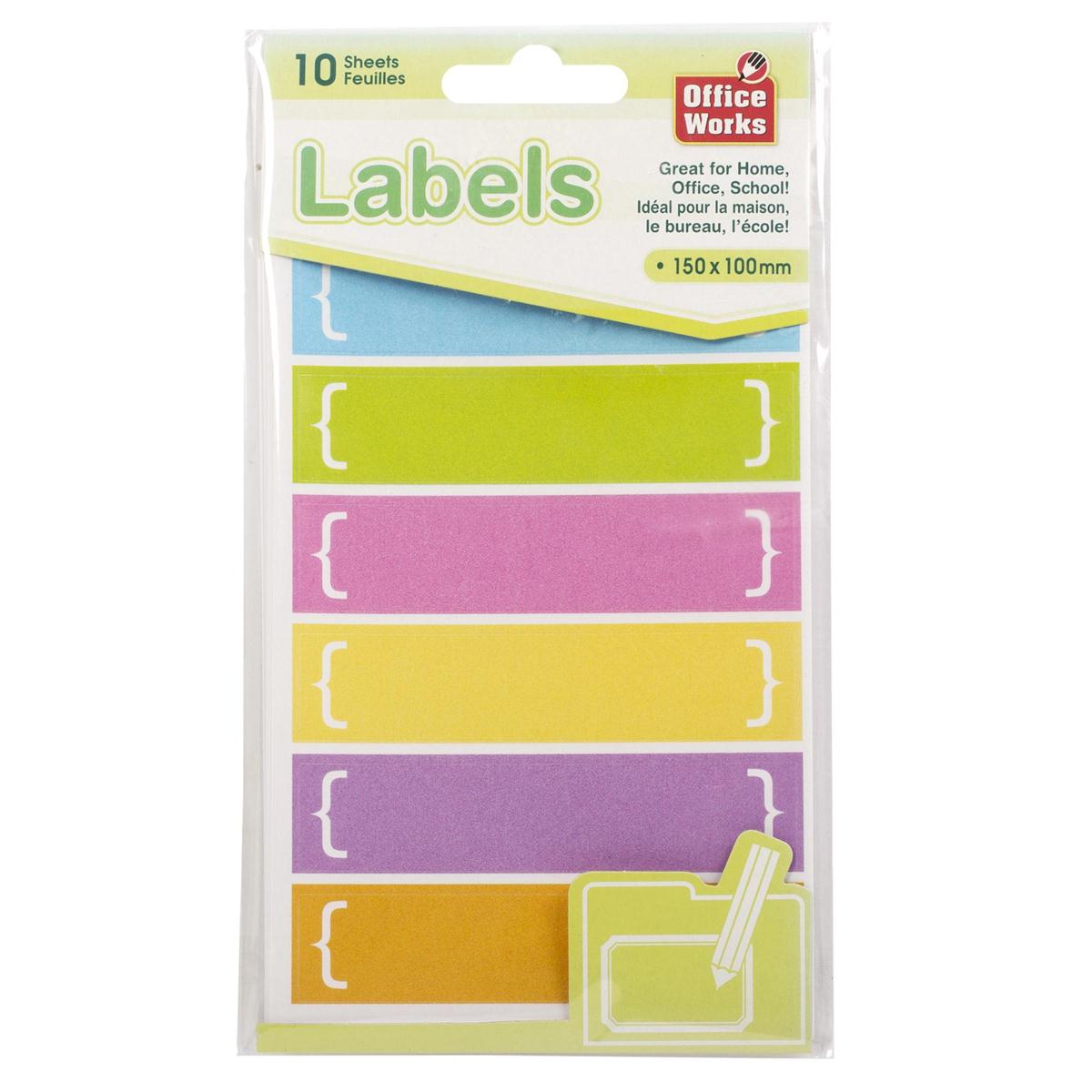 O.WKs. 10 Sheets Multi-Purpose Labels, pbh