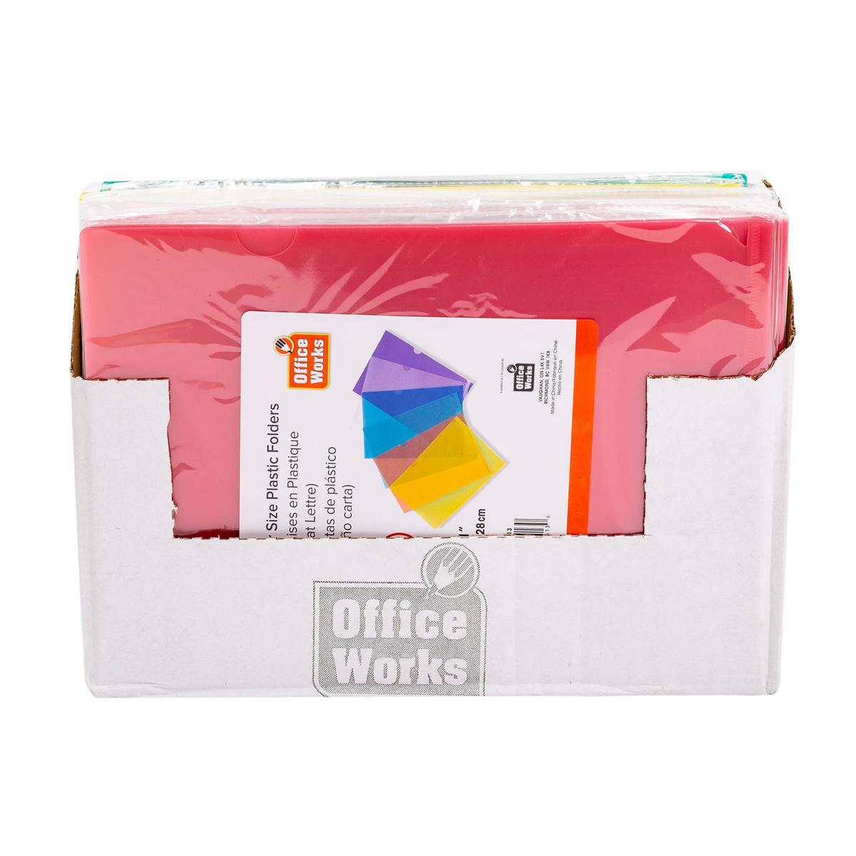 O.WKs.4pc Transparent Colour Folder Letter, 8-5"x11" 6 Col, 36/dsp