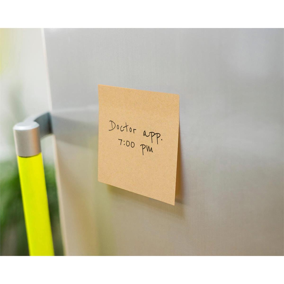 O.WKs. 50-sheet Sticky Notes, 2-pack 76x76mm,kraft Col., pbh