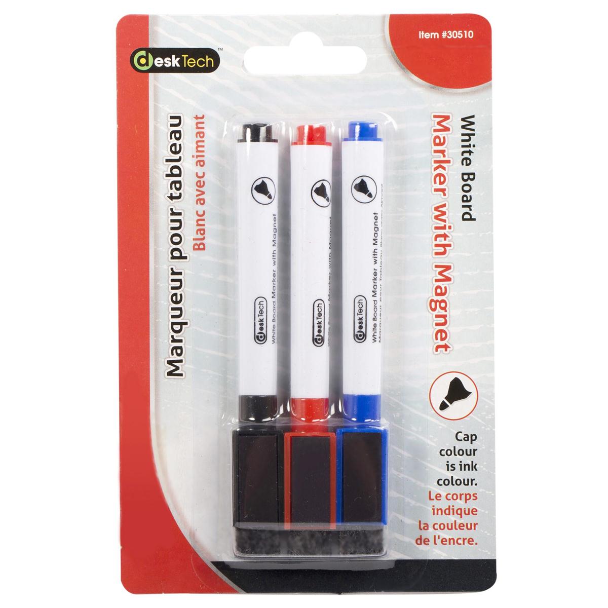 Desk Tech 3 Colour Magnet Marker w/ eraser , b/c