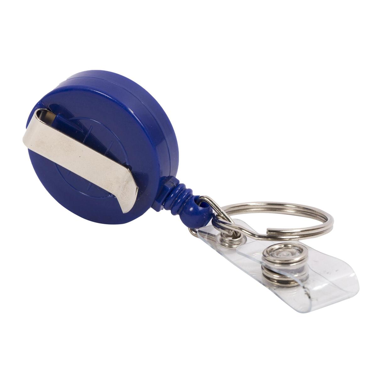 Desk Tech Key Chain w/ I.D. Holder, Retractable, 2 clr, clam shell