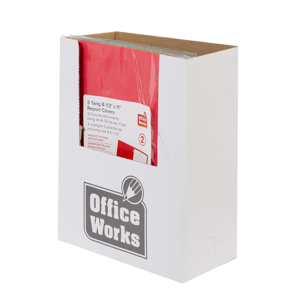 O.WKs. 3-Tang Paper Report Cover 2-pk, 3 col., Letter Size, bag ...