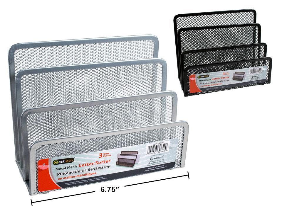 Desk Tech Metal Mesh Letter Sorter , 6.7x5.5x3", 2 col., label