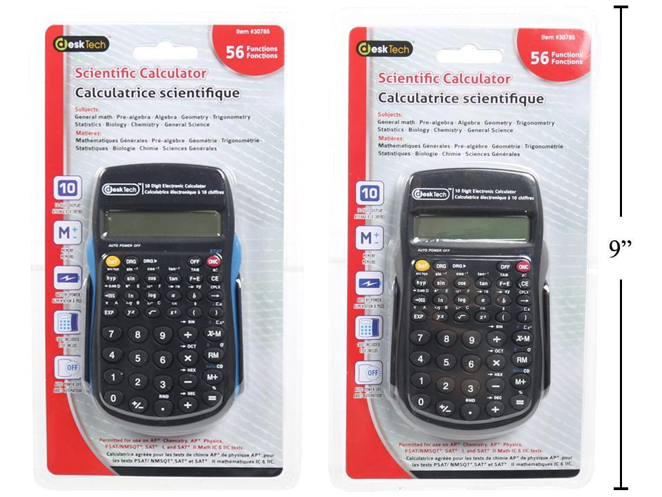 Desk Tech Scientific Calculator, 10+2 Digit, 2 col., clam pack