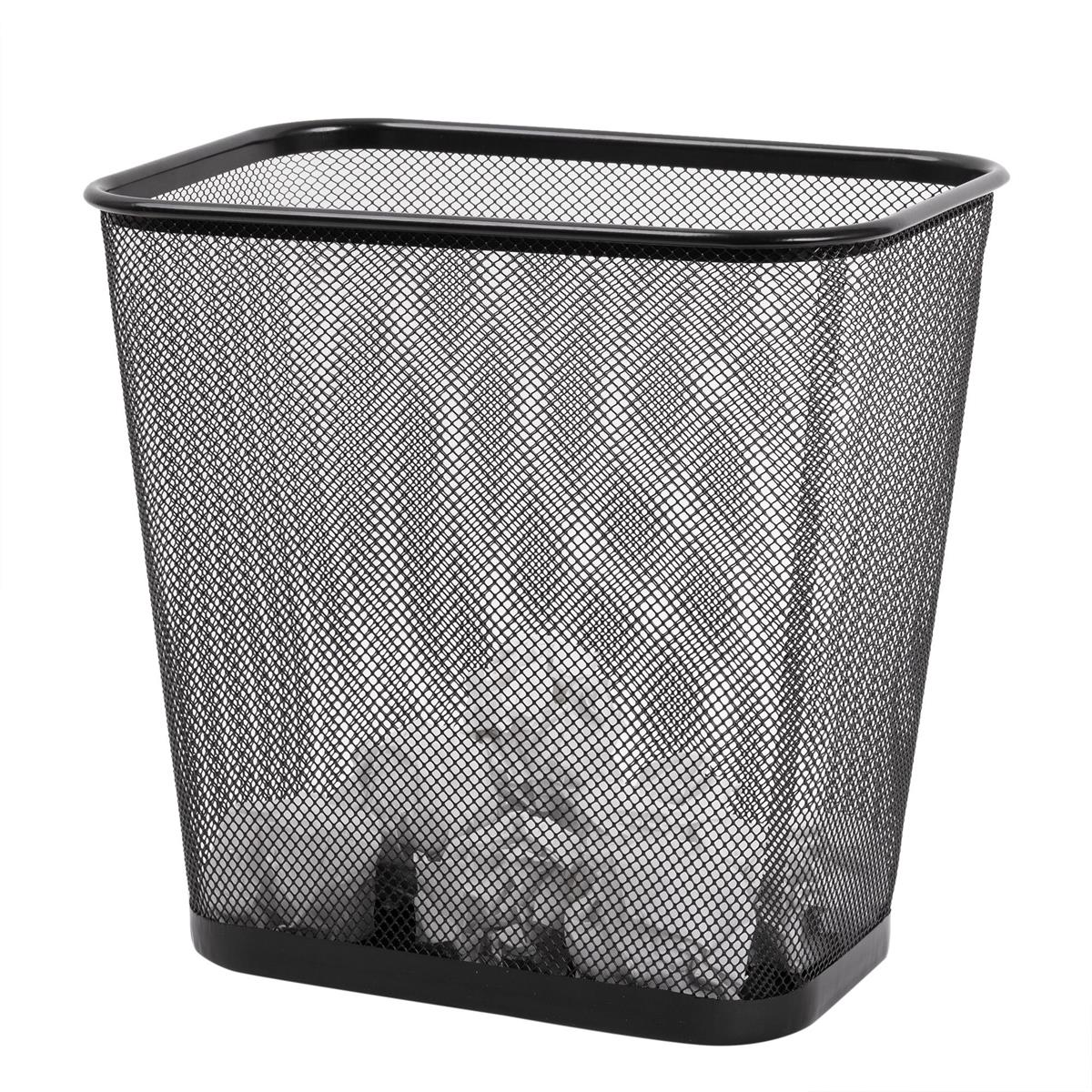 Desk Tech Metal Mesh Trash Can Black