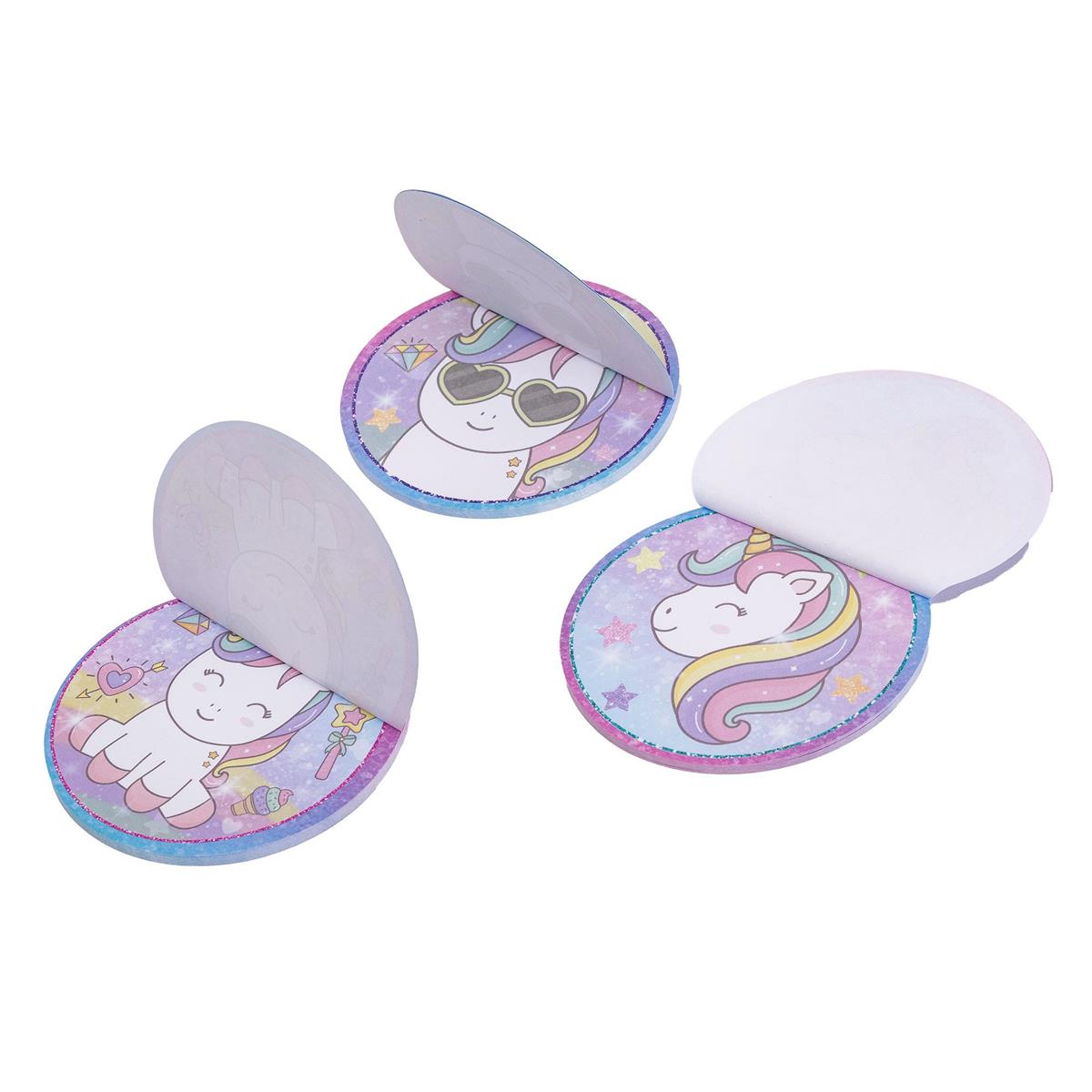 O.Ws. 30-sheet Unicorn Sticky note adhesive and printed notepad,