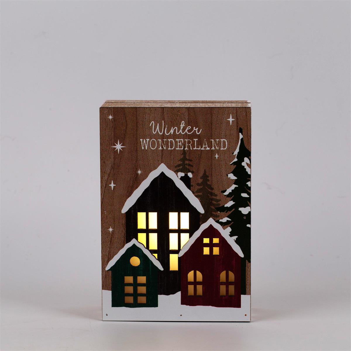 Deco N. Winter Wonderland MDF Light Up box Tabletop DÃ©cor with timer ...