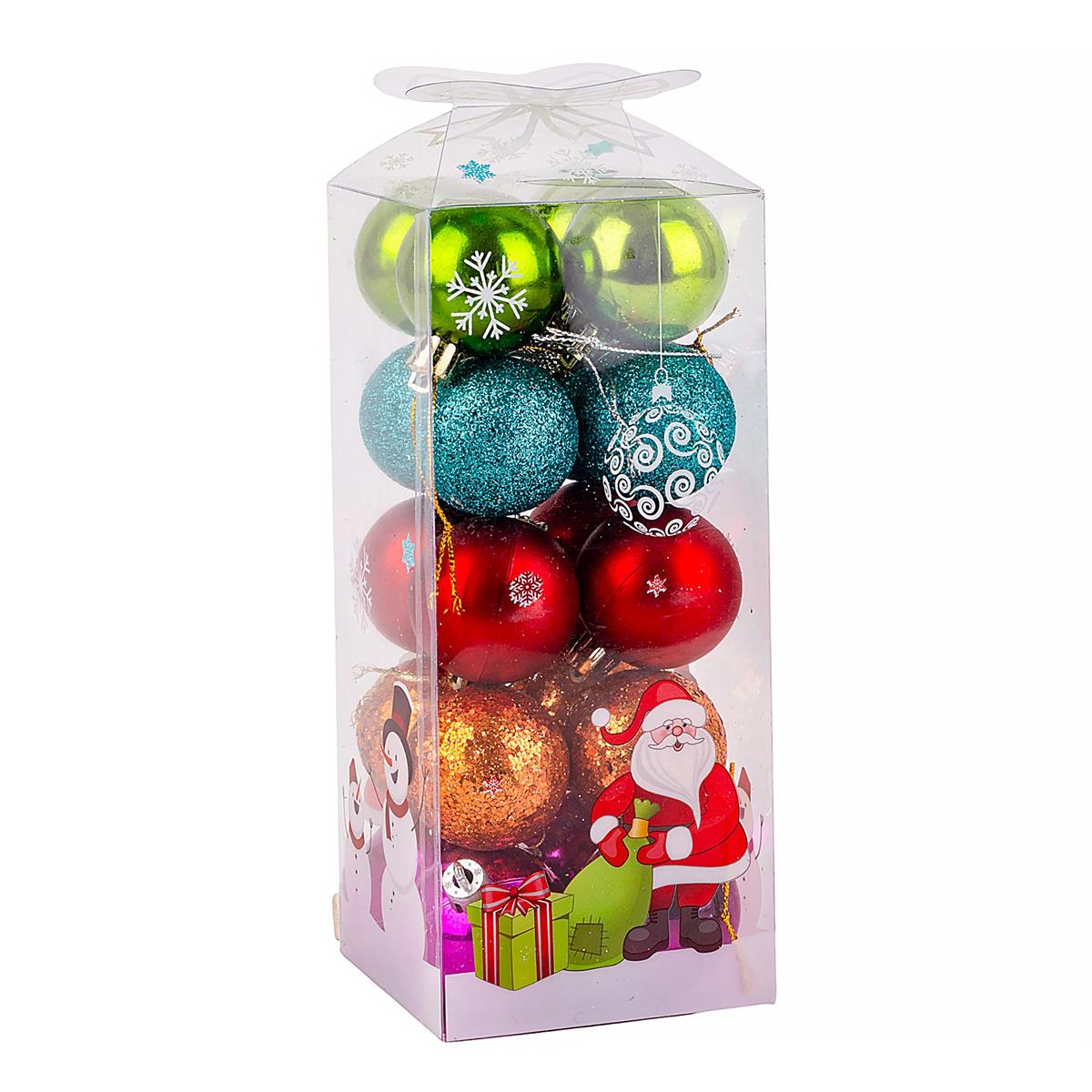 Deco N 20pk Christmas Metallic Ball Ornament set. PVC box w/color label ...
