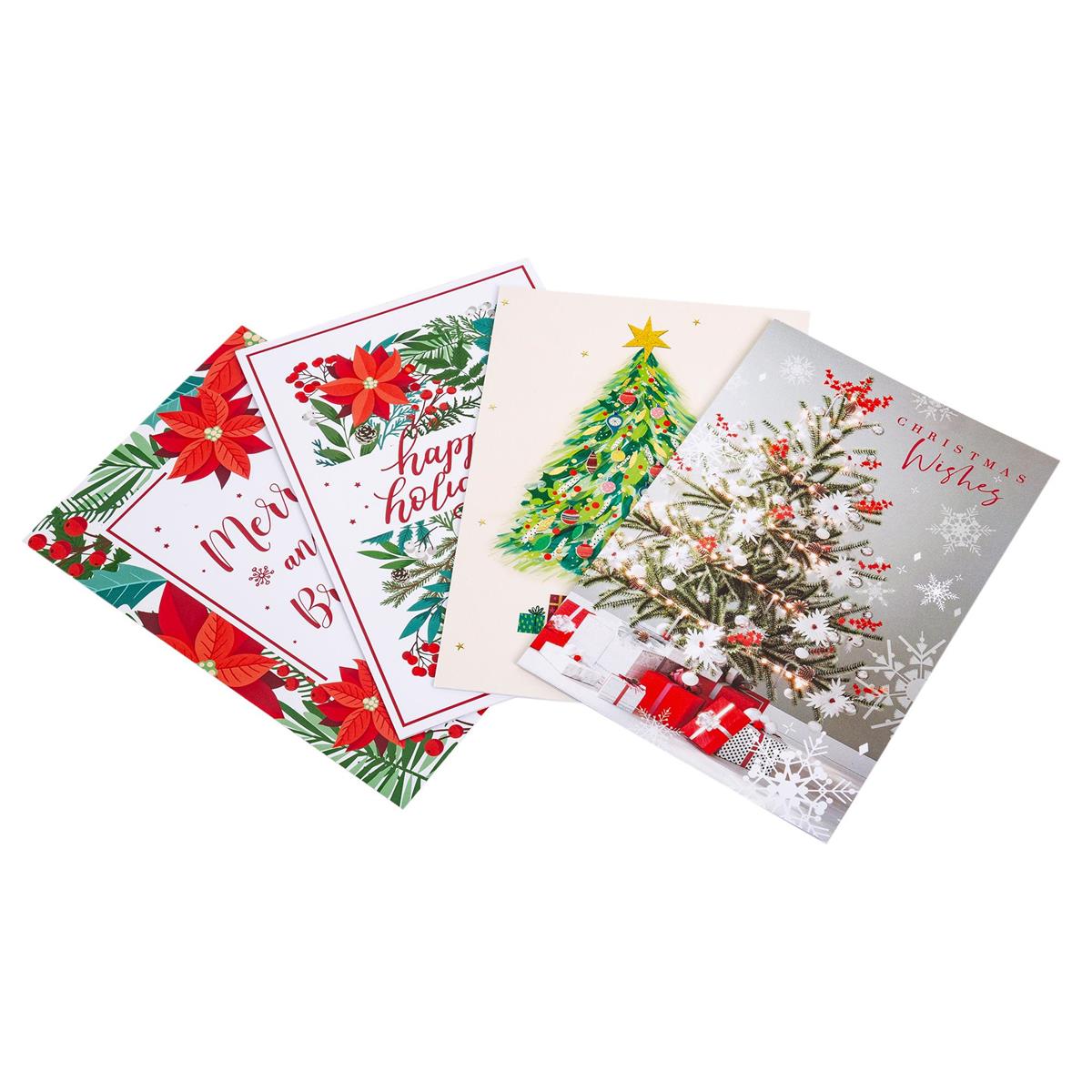 Paper T. 8ct. Xmas Cards in Acetate Box,4asst.,24pcs/PDQ,header